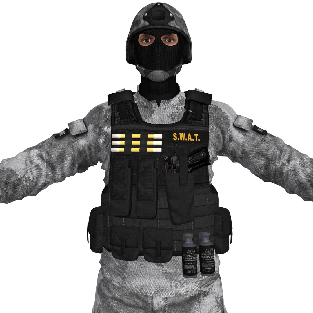 3d rigged swat soldier s model