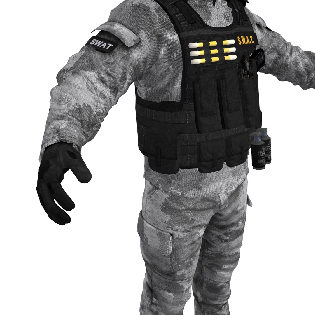3d rigged swat soldier s model