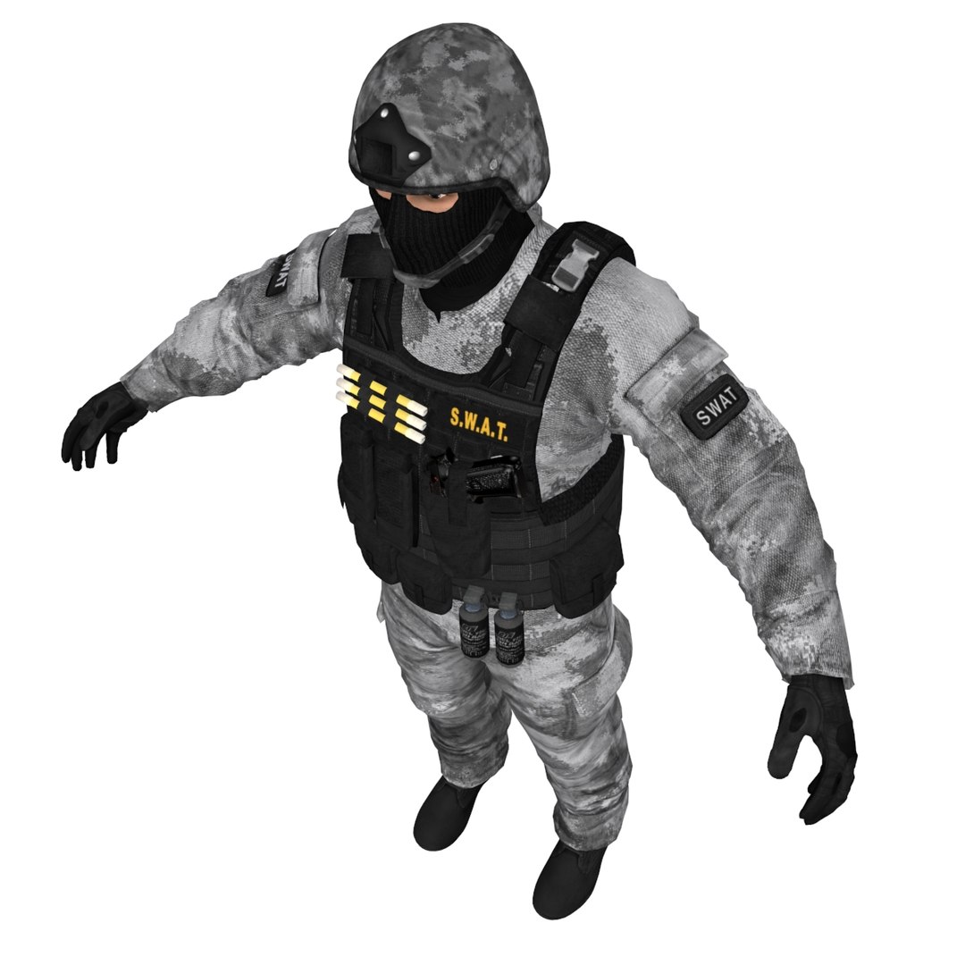 3d rigged swat soldier s model