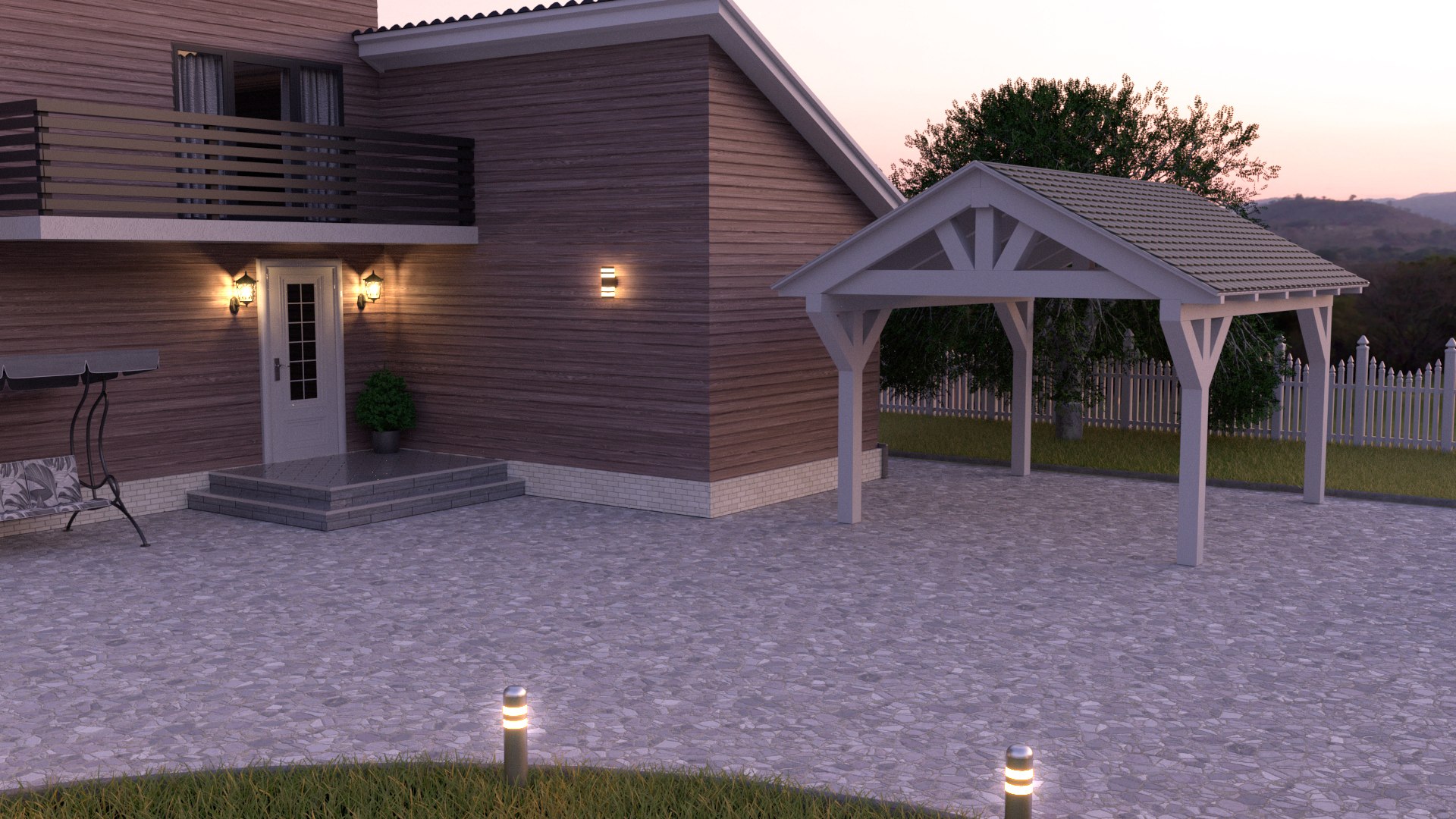 3D Wooden Carport - TurboSquid 1572359