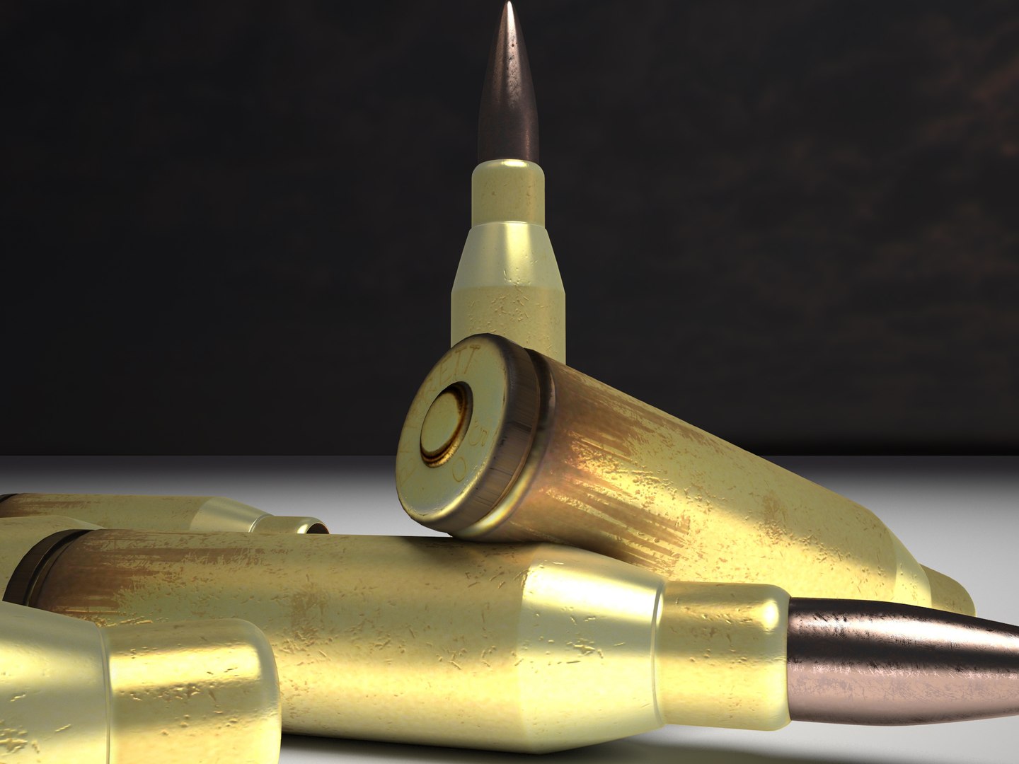 3ds Max Bullet 50 Cal