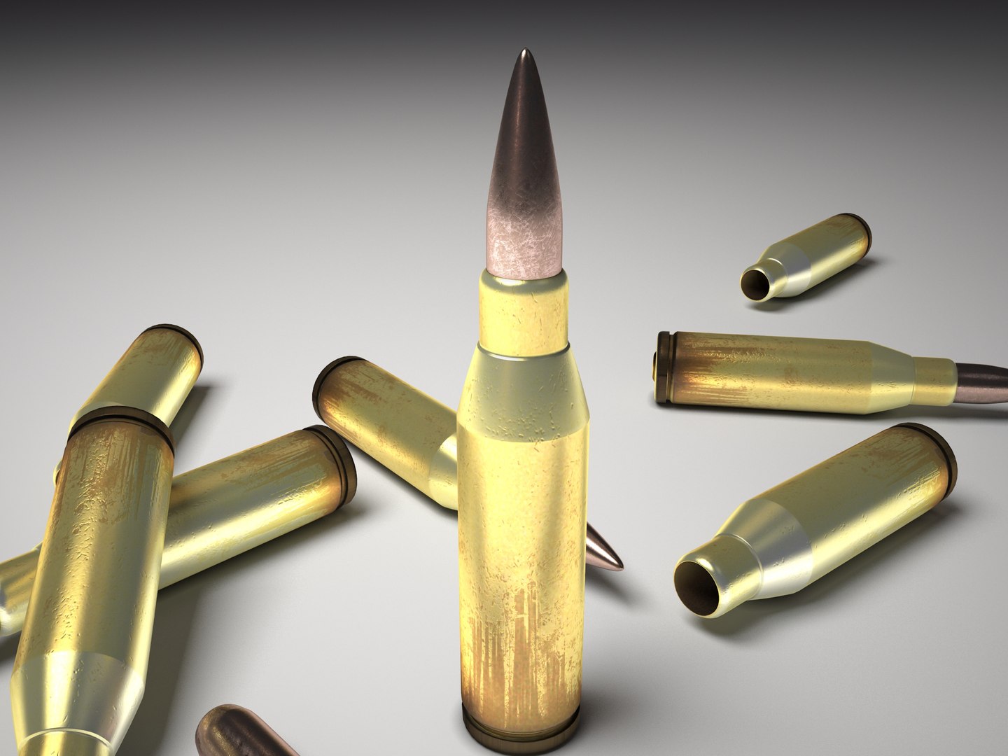 3ds Max Bullet 50 Cal