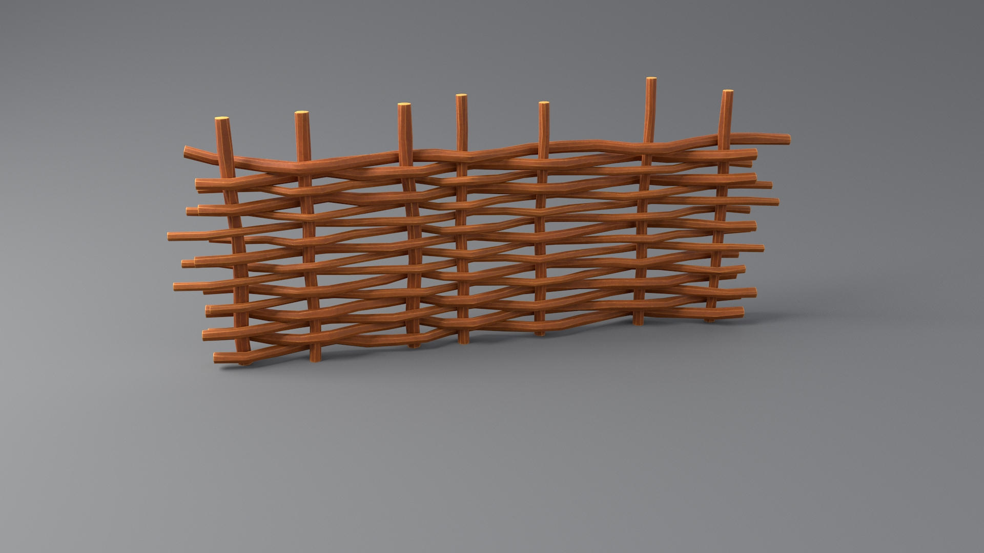 3D Cartoon Wattle Fence 03 model - TurboSquid 1942058
