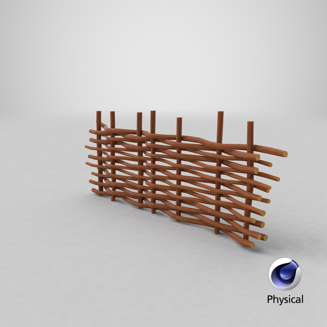 3D Cartoon Wattle Fence 03 model - TurboSquid 1942058