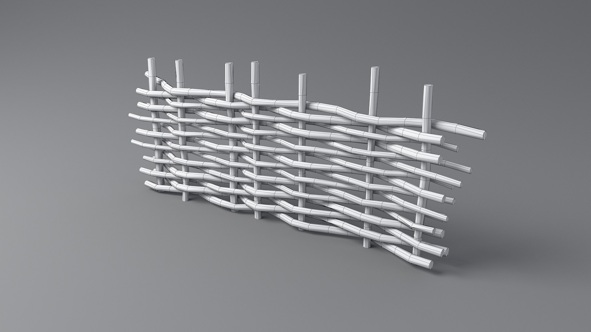 3D Cartoon Wattle Fence 03 model - TurboSquid 1942058