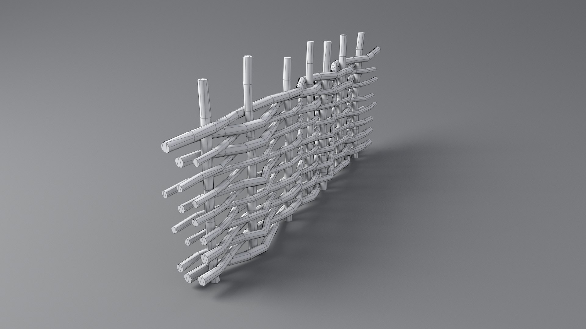 3D Cartoon Wattle Fence 03 model - TurboSquid 1942058