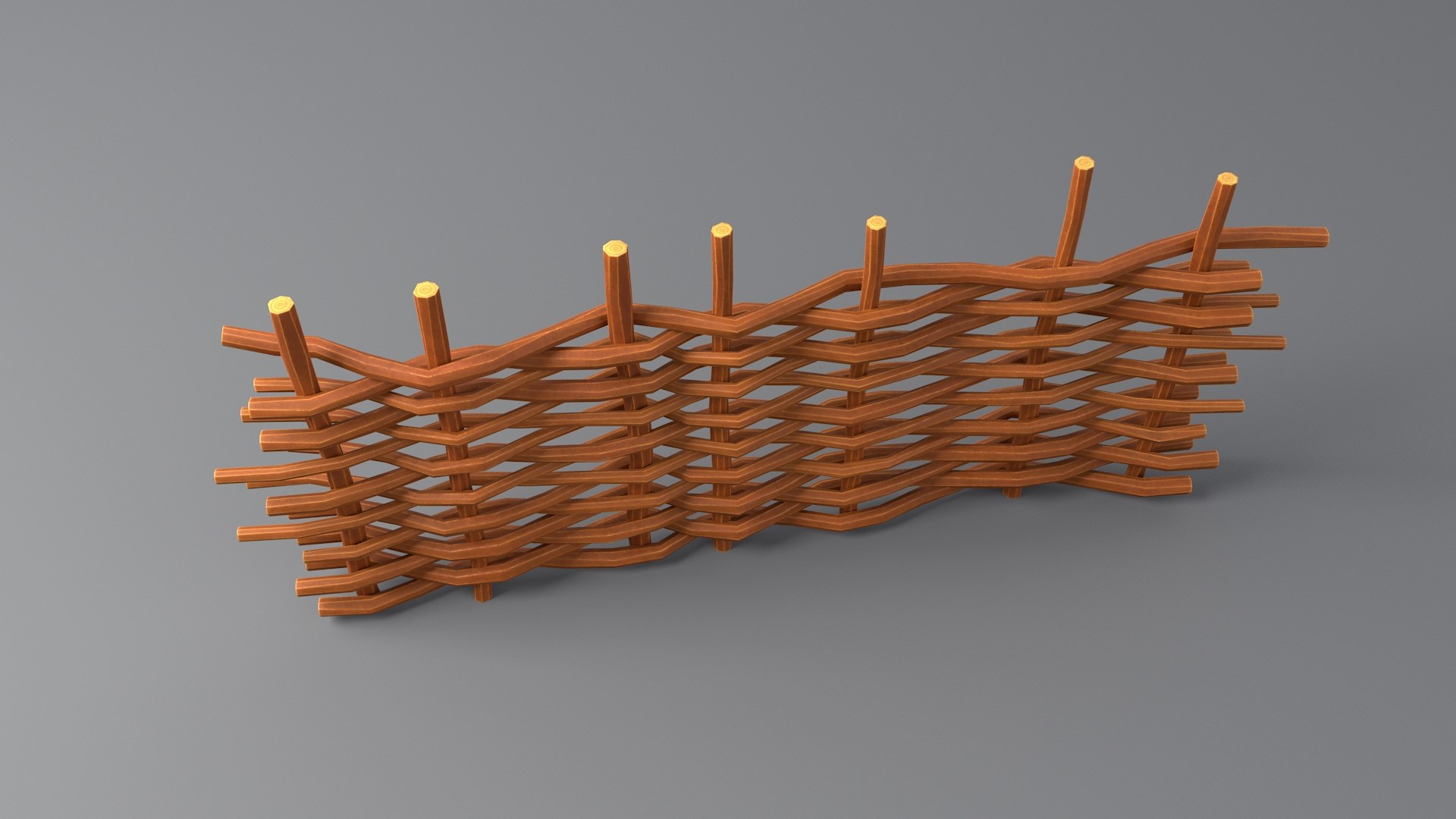 3D Cartoon Wattle Fence 03 model - TurboSquid 1942058