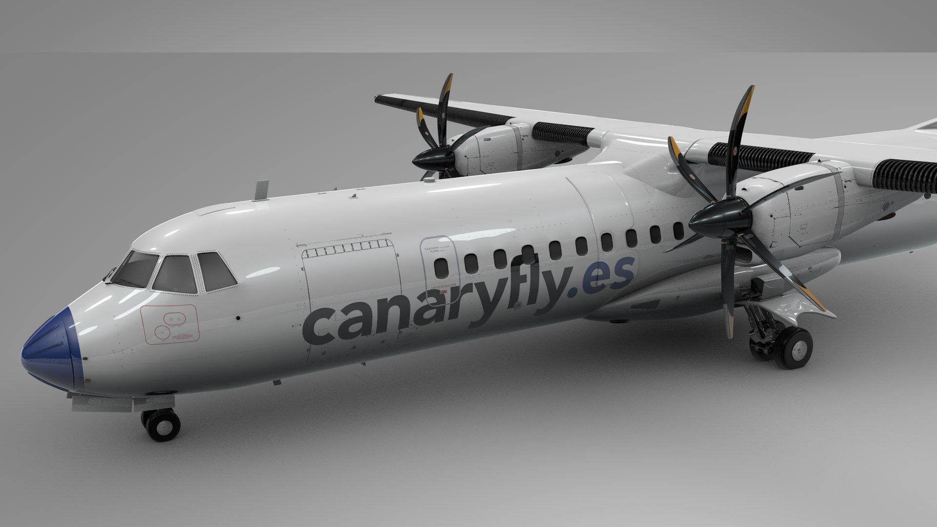 3D model ATR 72 CANARY FLY L2031 - TurboSquid 2103591