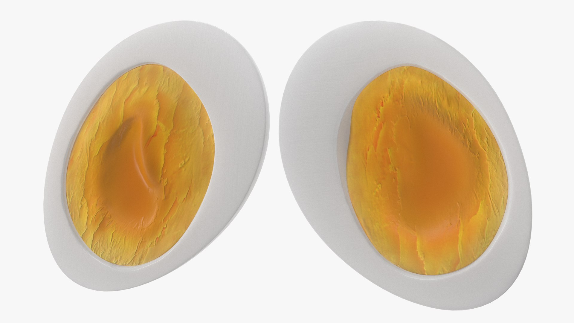 Peeled Soft Boiled Egg Halves 3D Model - TurboSquid 2107333
