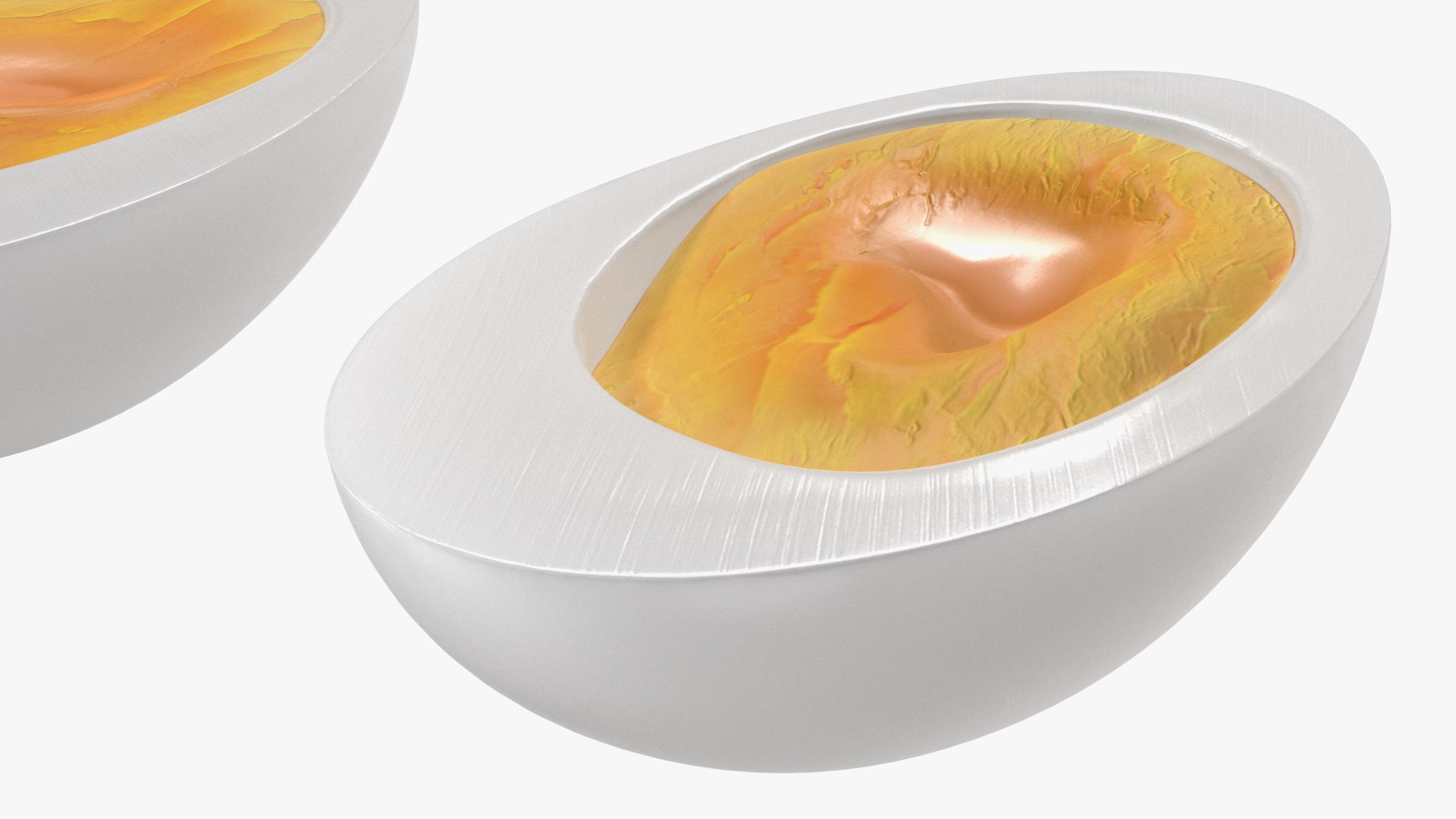 Peeled Soft Boiled Egg Halves 3D Model - TurboSquid 2107333