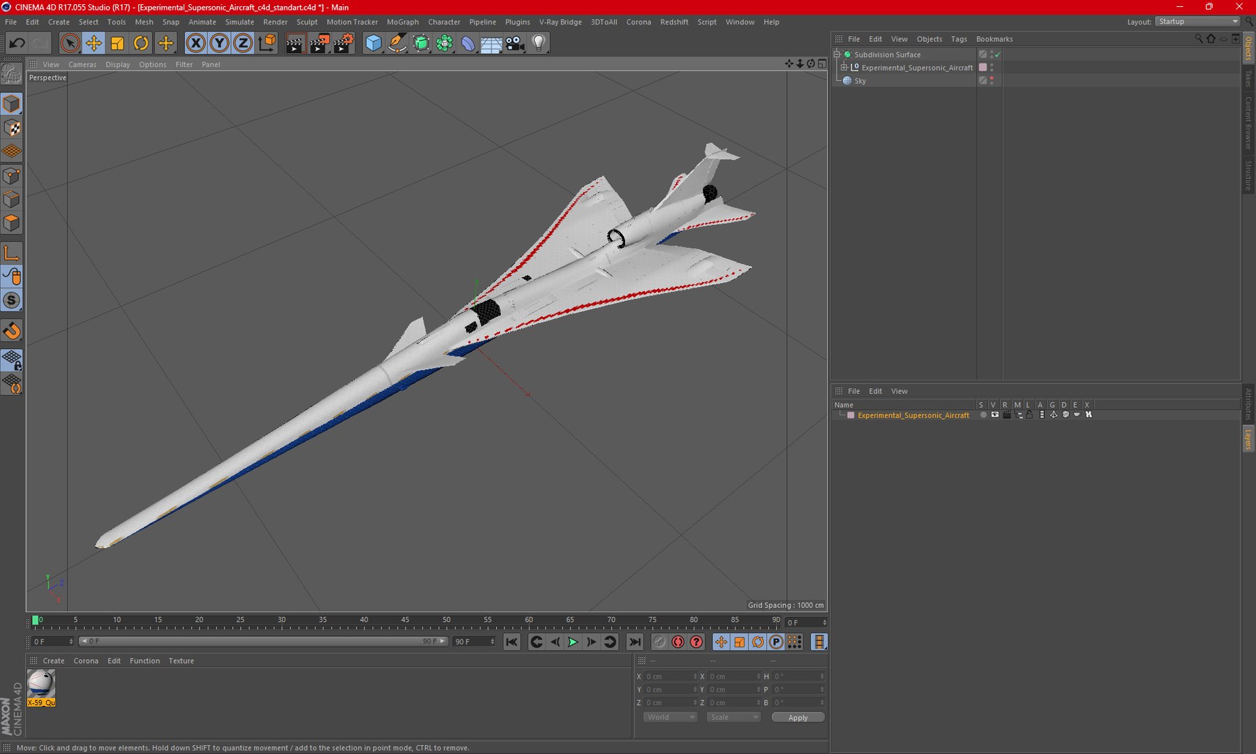Experimental Supersonic Aircraft 3D Model - TurboSquid 2075449