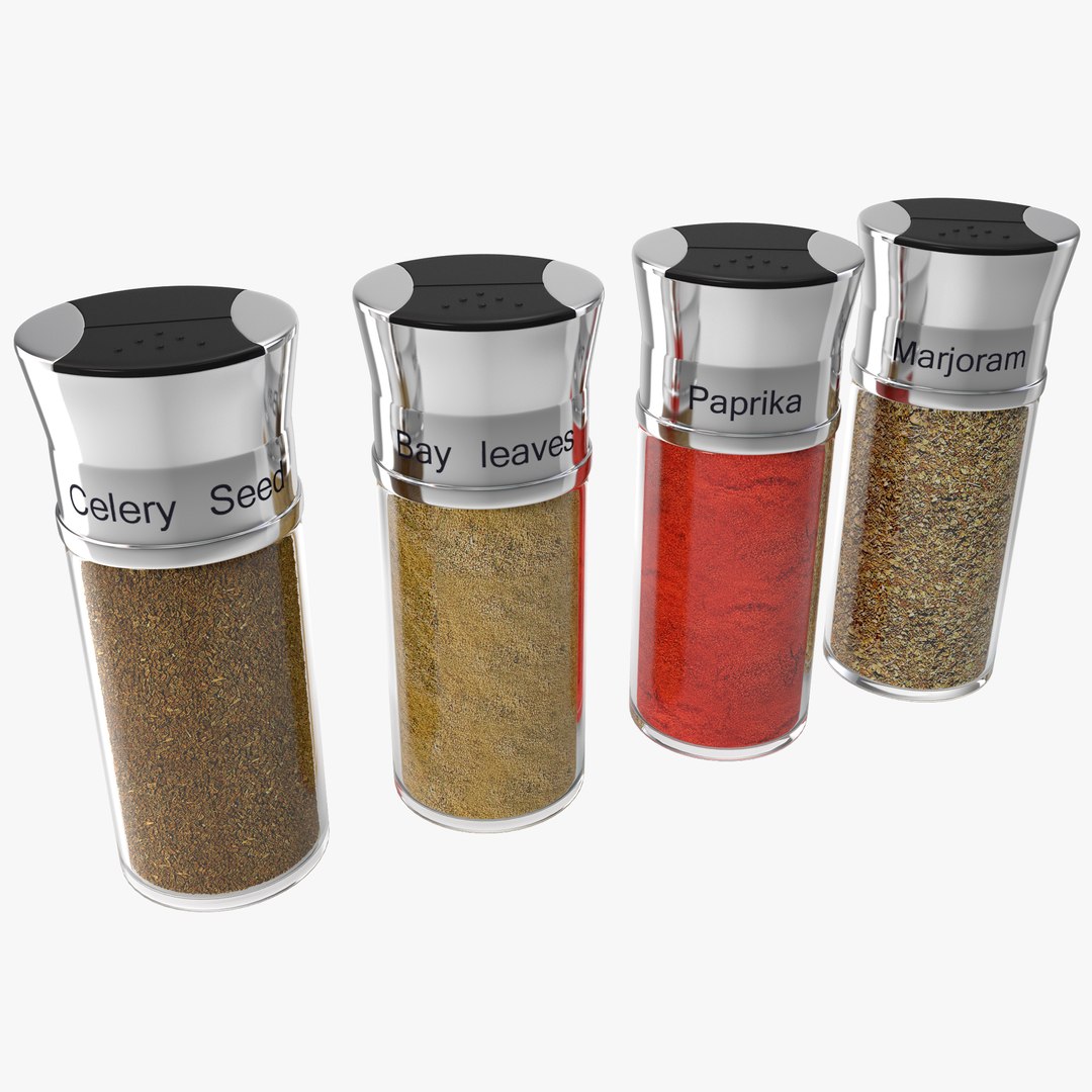 3d model spice bottles set 5