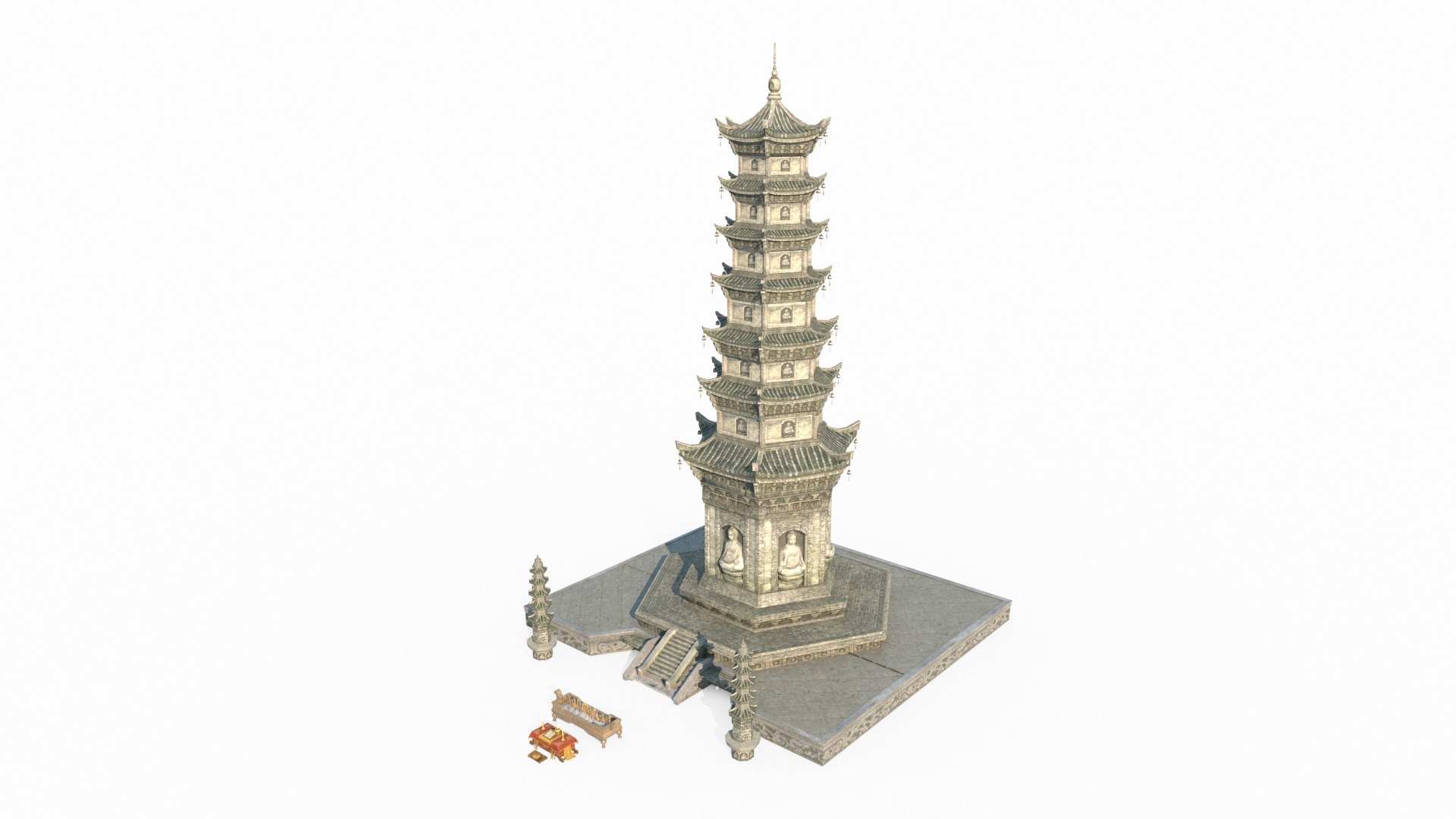 Ancient Buddhist Pagoda model - TurboSquid 2061670