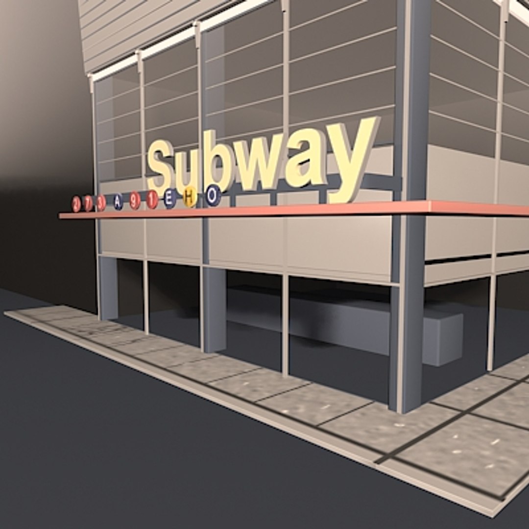 3d subway urban square model