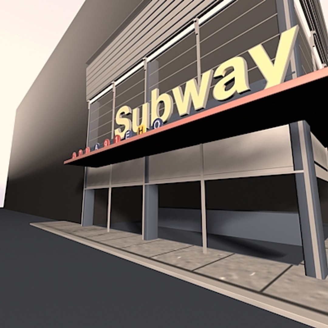 3d subway urban square model