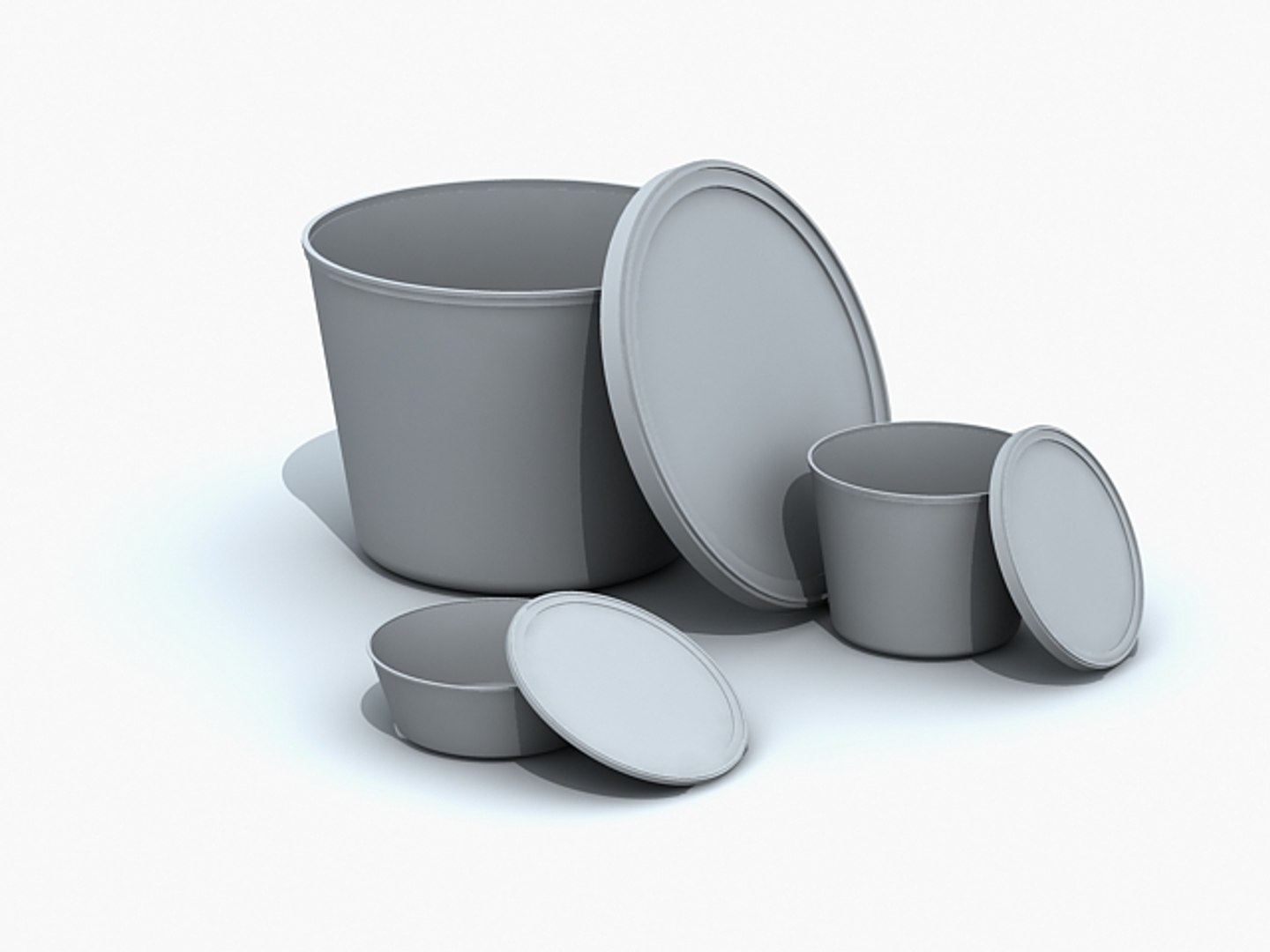 Plastic Containers Butter Tubs 3d Model