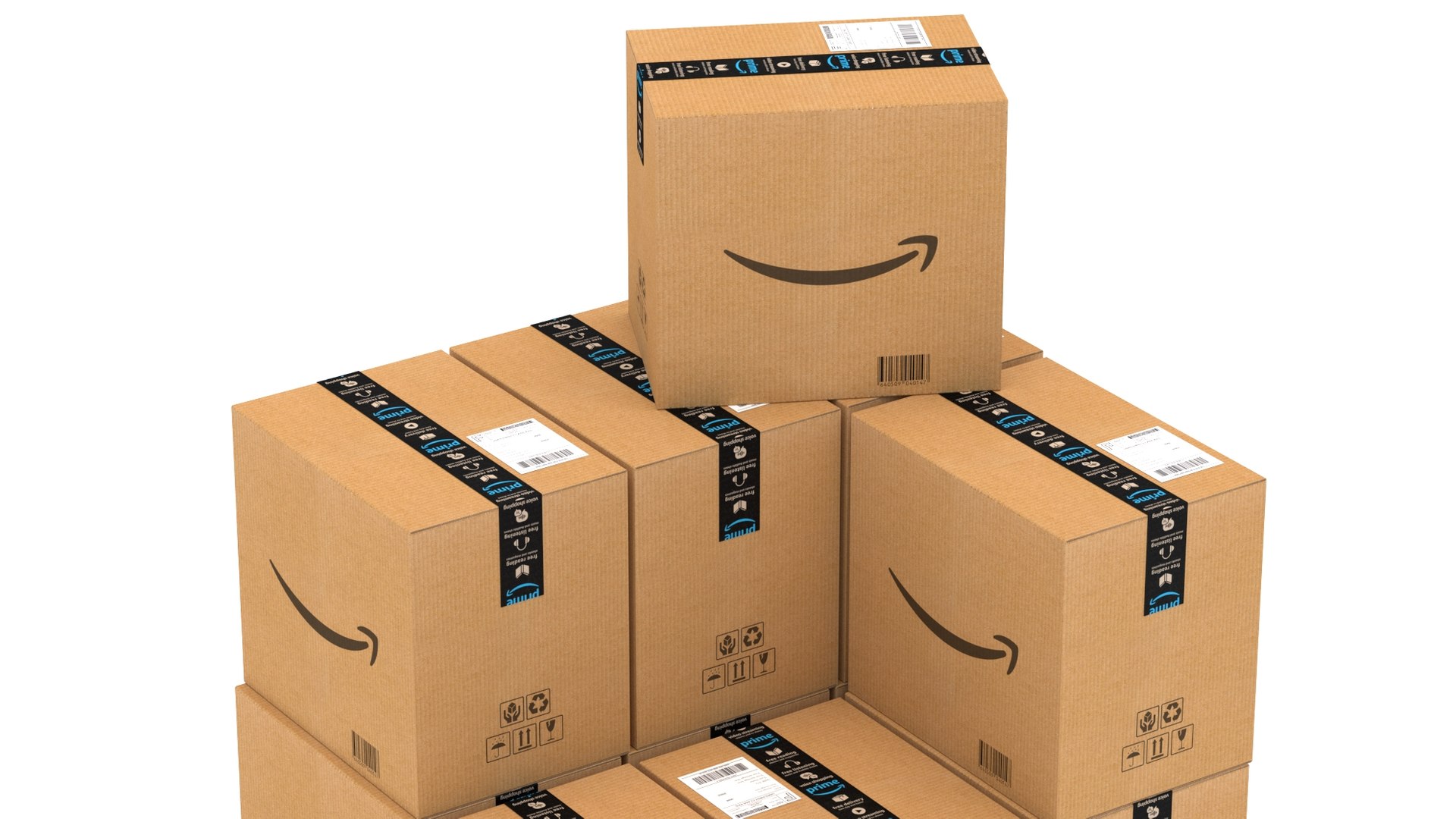 3D Model Amazon Cardboard Box With Pallet - TurboSquid 1816016