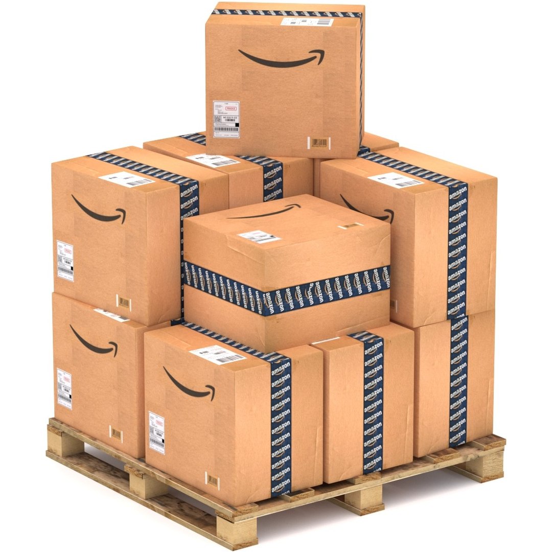 3D model Amazon Cardboard Box with Pallet - TurboSquid 1816016