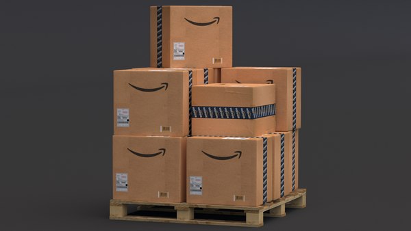 3D model Amazon Cardboard Box with Pallet - TurboSquid 1816016