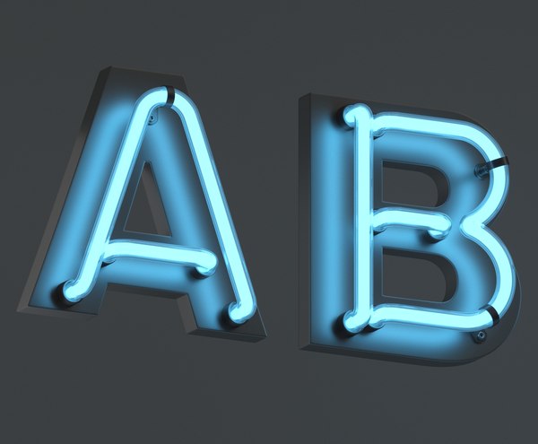 3D neon alphabet model - TurboSquid 1643601