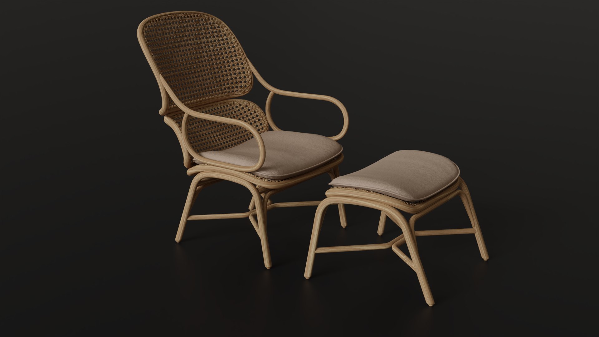 Expormim Frames Armchair With Ottoman 3D Model - TurboSquid 1870287