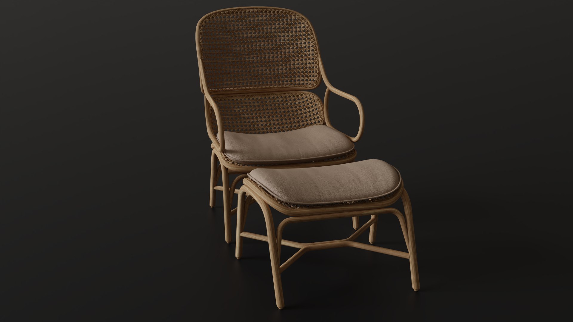 Expormim Frames Armchair With Ottoman 3D Model - TurboSquid 1870287
