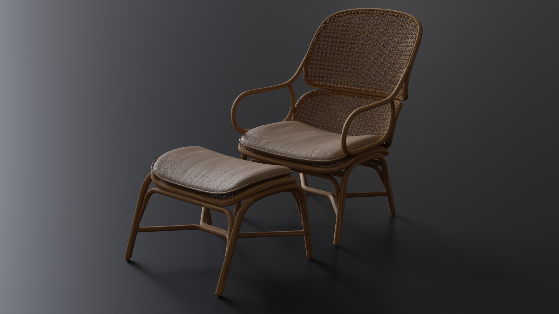 Expormim Frames Armchair with ottoman 3D model - TurboSquid 1870287