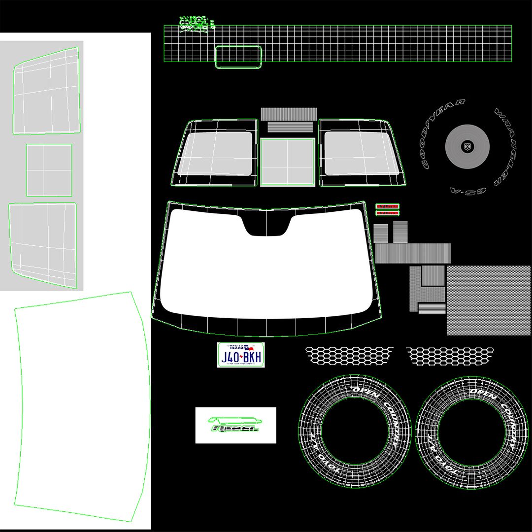 modelo 3d Camioneta Dodge Ram 1500 montada - TurboSquid 2344168