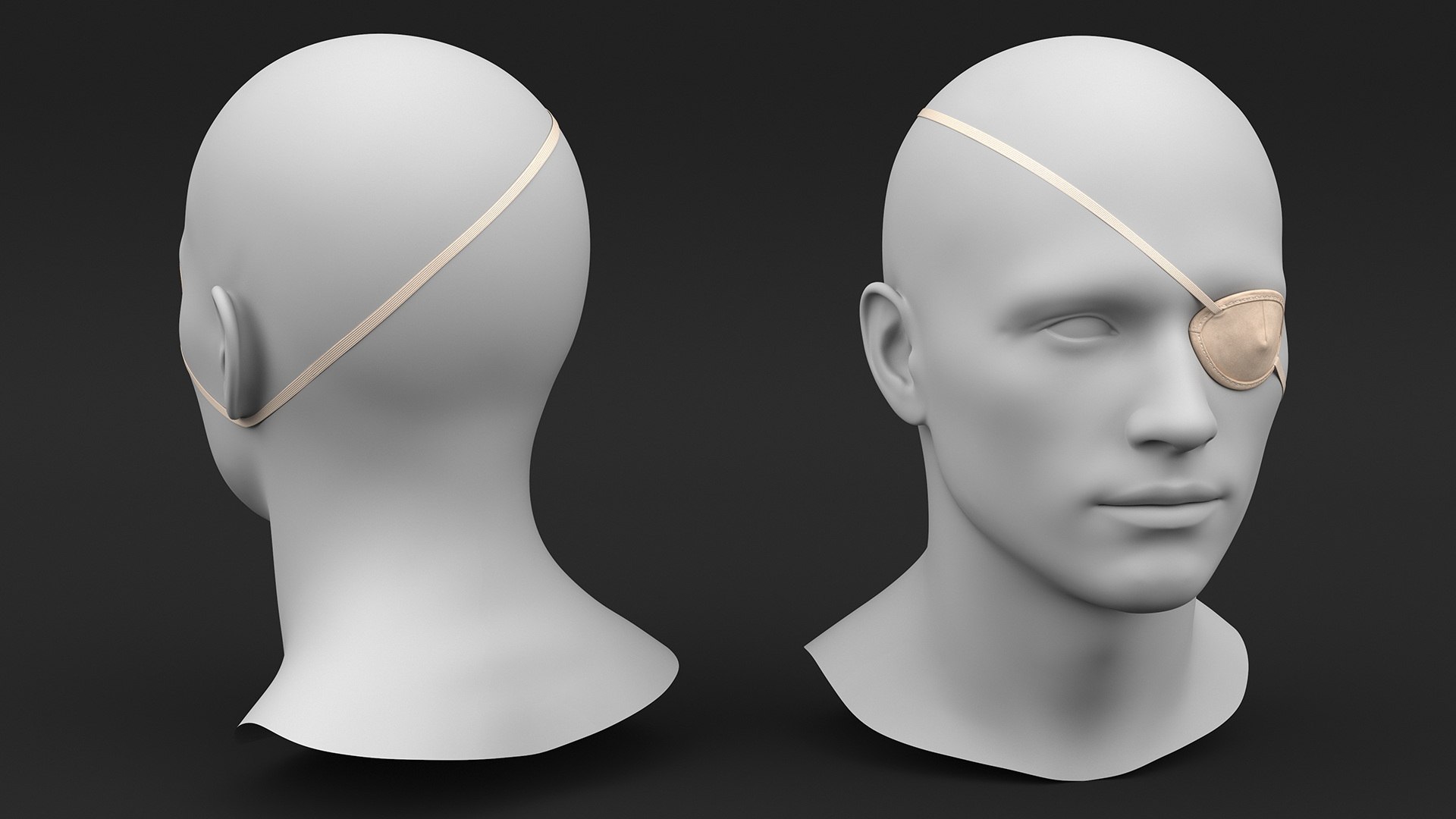 Beige Eye Patch On Mannequin 3D Model - TurboSquid 2146076