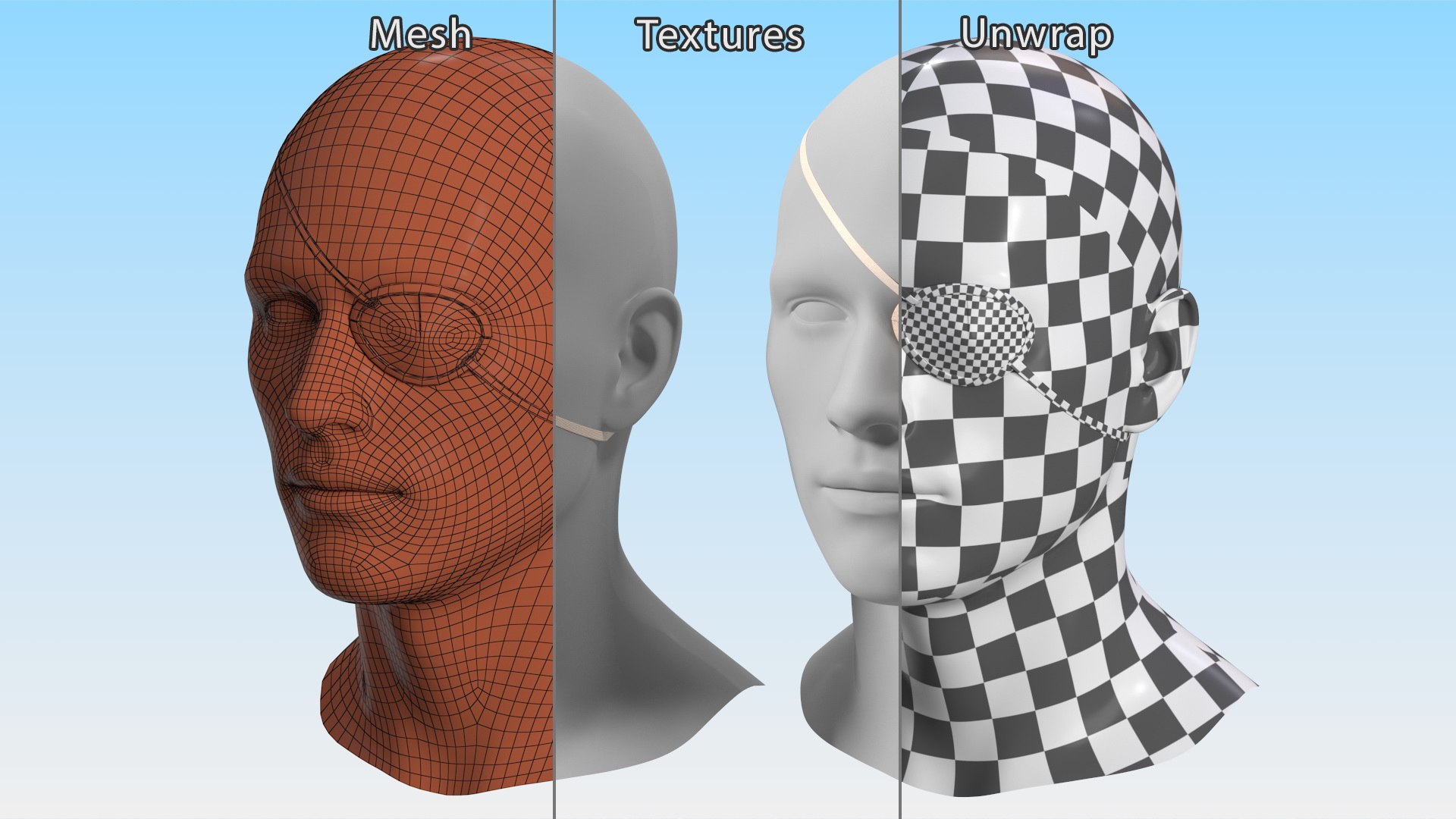 Beige Eye Patch On Mannequin 3D Model - TurboSquid 2146076