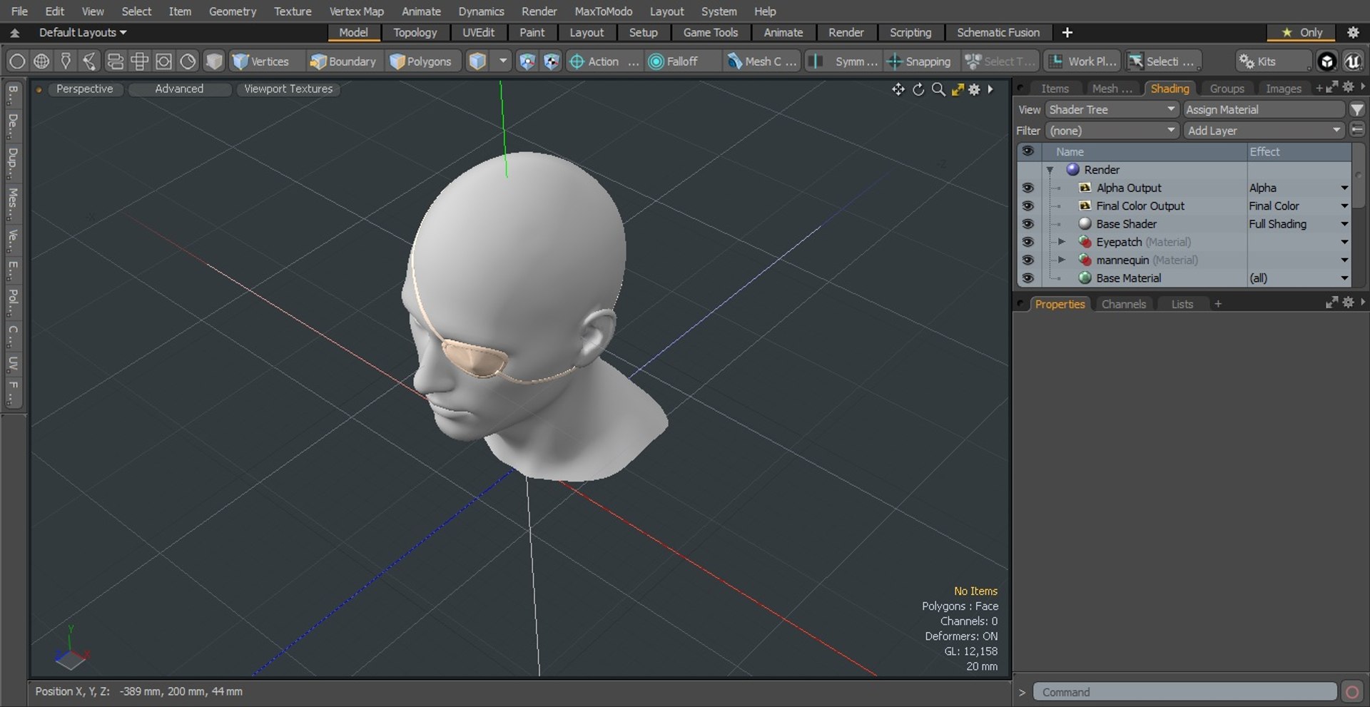 Beige Eye Patch On Mannequin 3D Model - TurboSquid 2146076