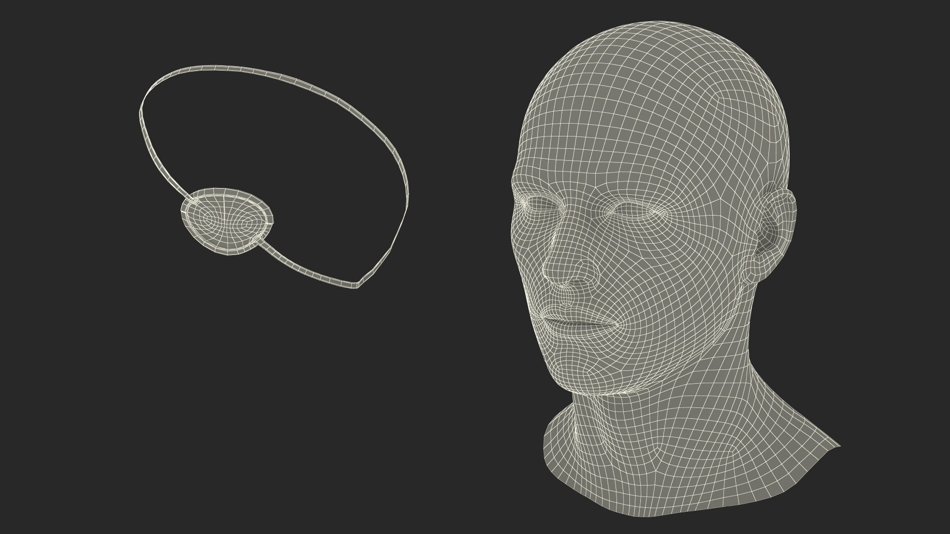 Beige Eye Patch on Mannequin 3D model - TurboSquid 2146076
