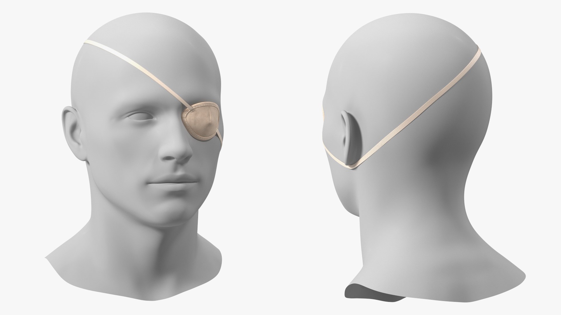 Beige Eye Patch On Mannequin 3D Model - TurboSquid 2146076