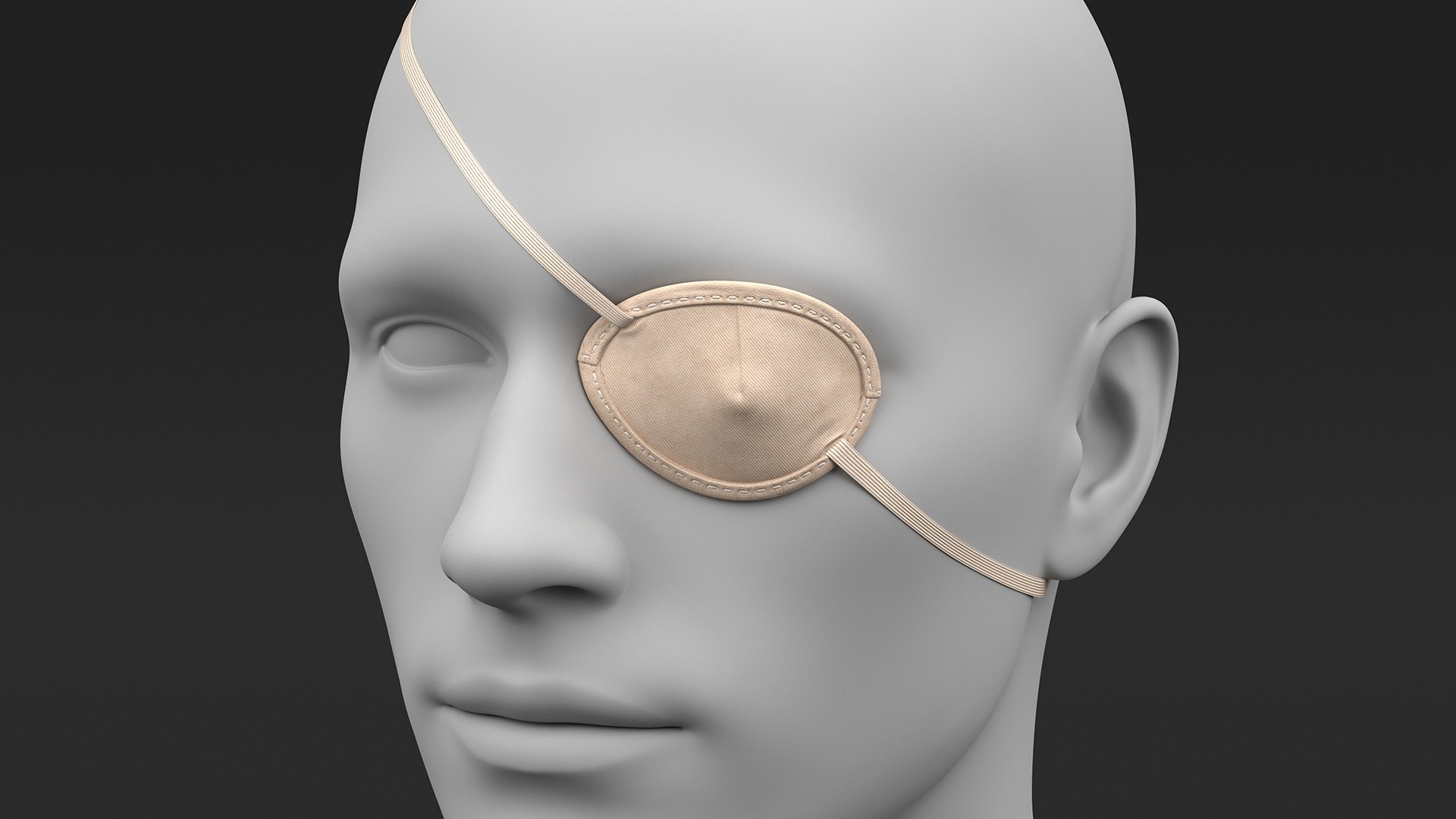 Beige Eye Patch On Mannequin 3D Model - TurboSquid 2146076