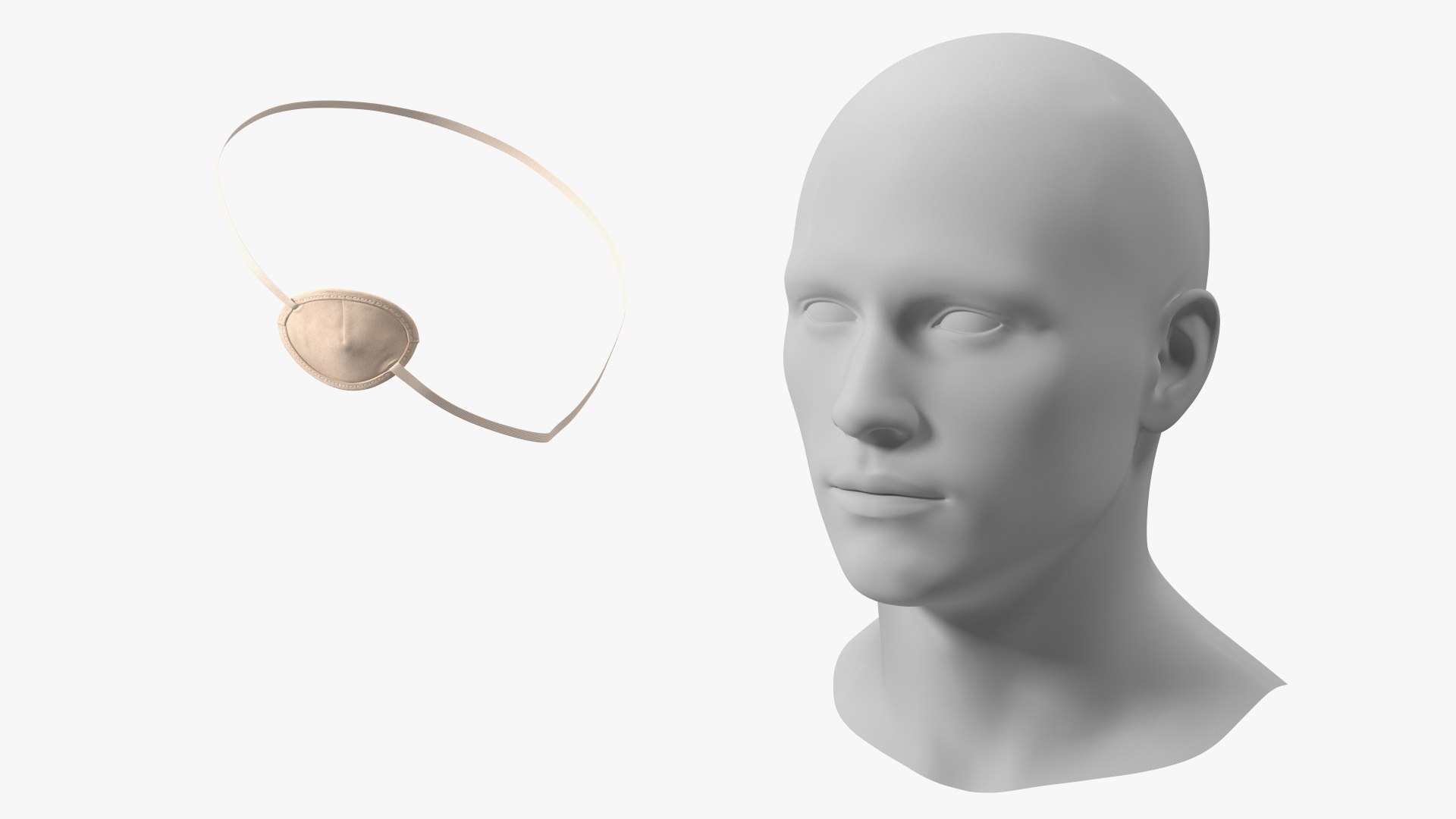 Beige Eye Patch On Mannequin 3D Model - TurboSquid 2146076