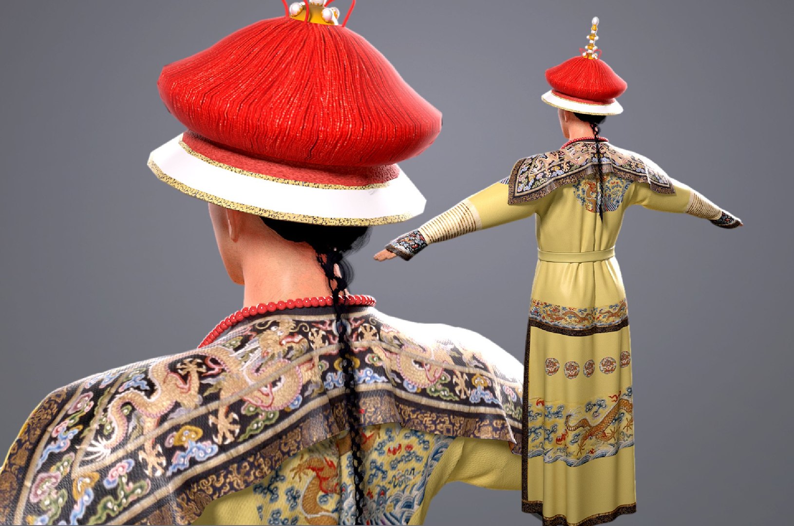 Qing Emperor Qianlong Ancient China Imperial Robe 3D Model - TurboSquid ...