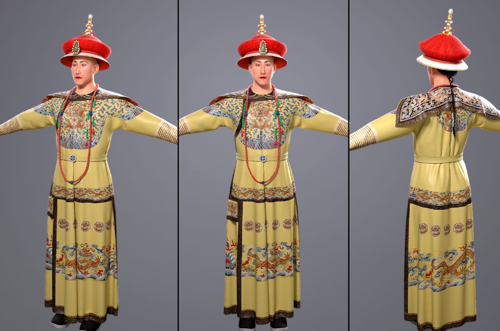 Qing Emperor Qianlong Ancient China Imperial Robe 3D Model - TurboSquid ...