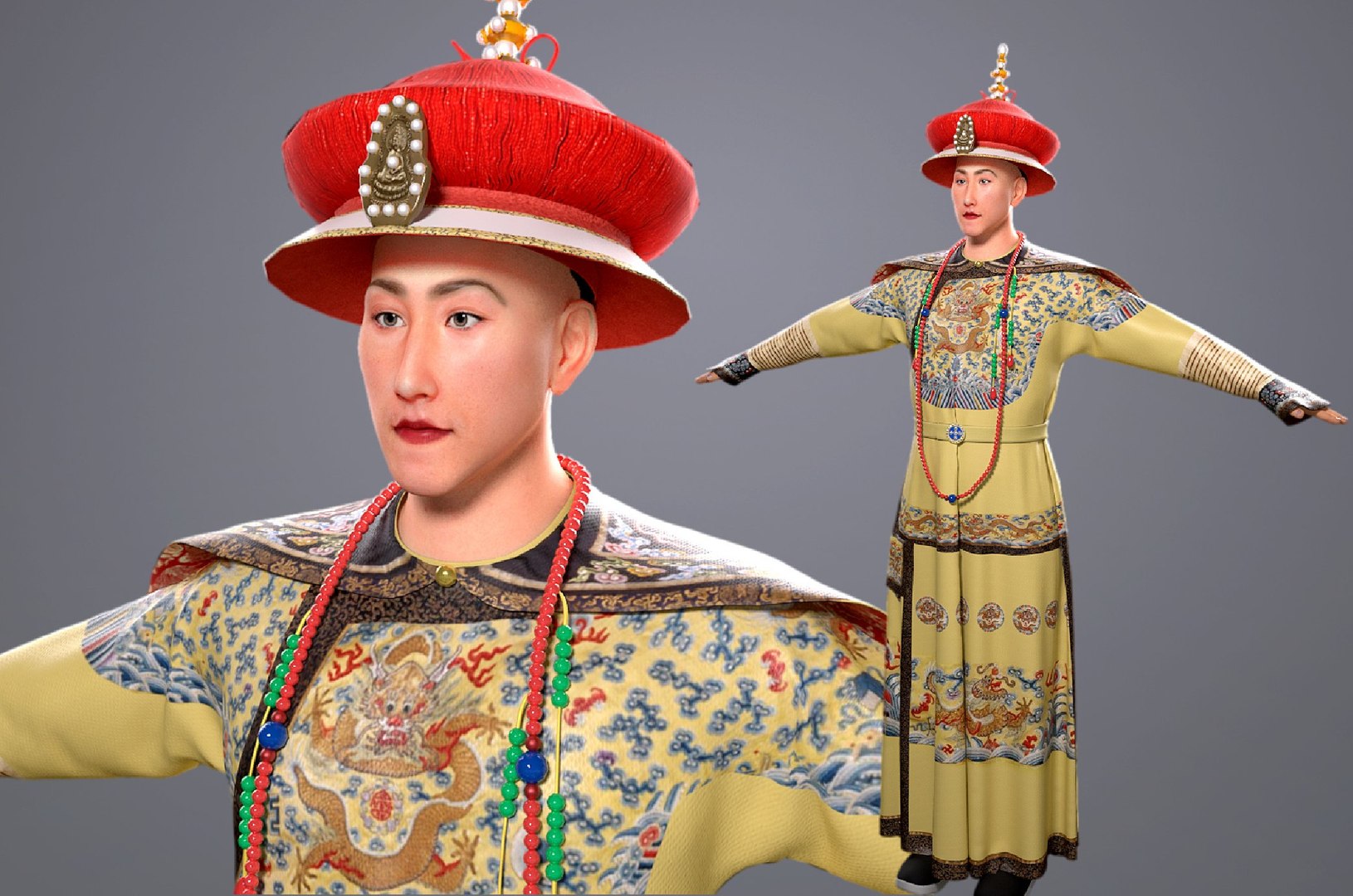 Qing Emperor Qianlong Ancient China Imperial Robe 3D Model - TurboSquid ...