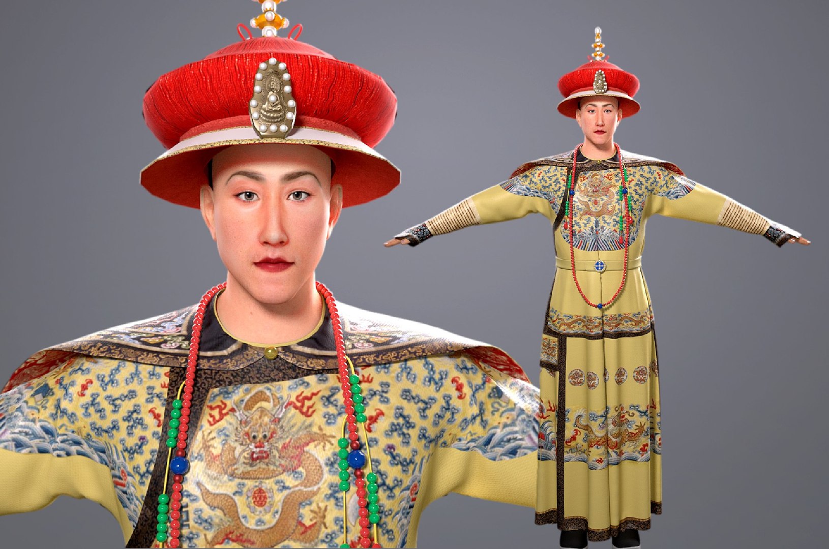 Qing Emperor Qianlong Ancient China Imperial Robe 3D Model - TurboSquid ...