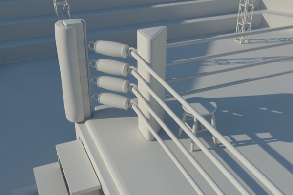 3D 3ds Max boxing ring box