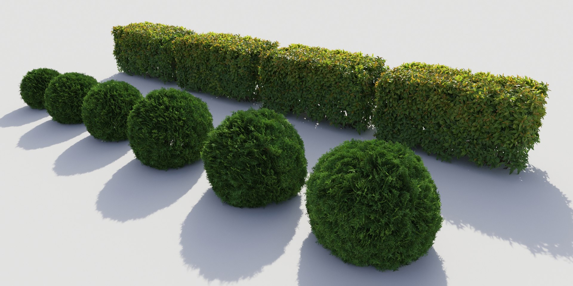 3D Model Bushes Hedge Shrub - TurboSquid 1691591