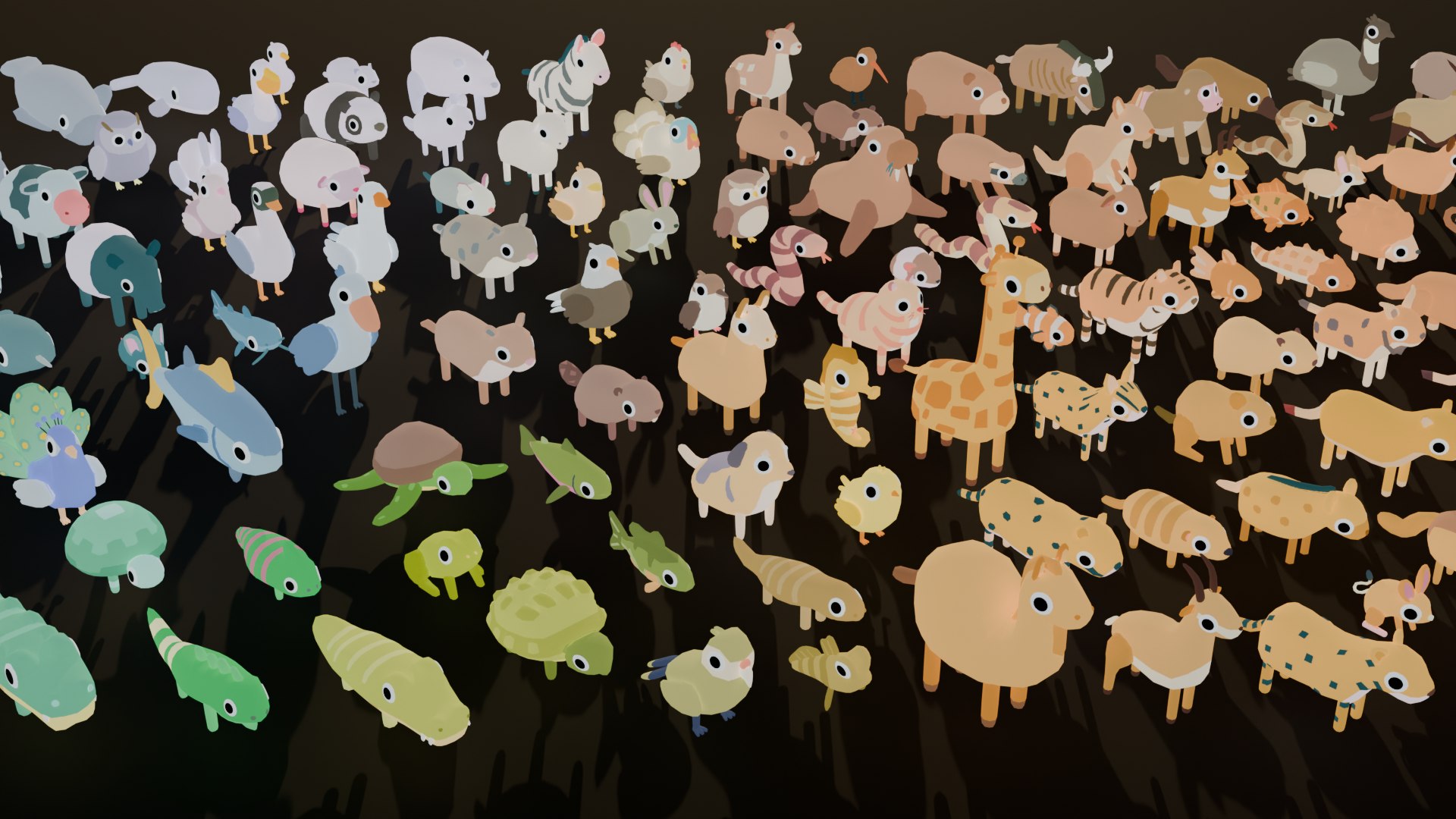 Animals ULTIMATE Pack With Animation VR AR Low-poly 3d Model 3D Model ...