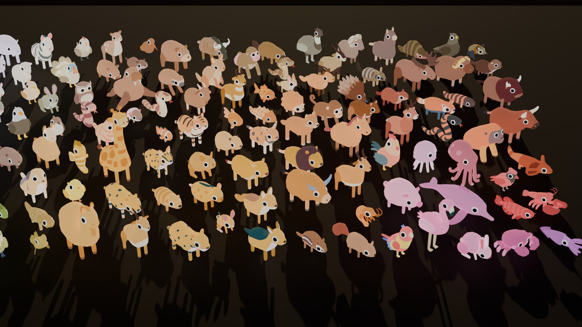 Animals ULTIMATE Pack With Animation VR AR Low-poly 3d Model 3D Model ...