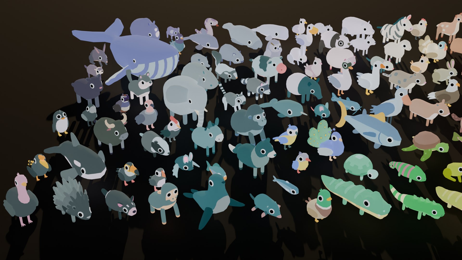 Animals ULTIMATE Pack With Animation VR AR Low-poly 3d Model 3D Model ...