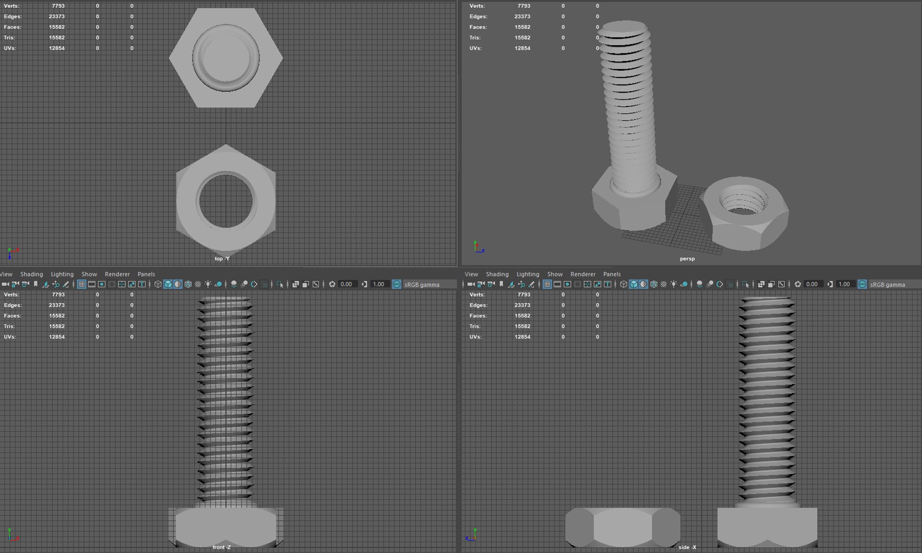 Nut Screw 3D Model - TurboSquid 1702866