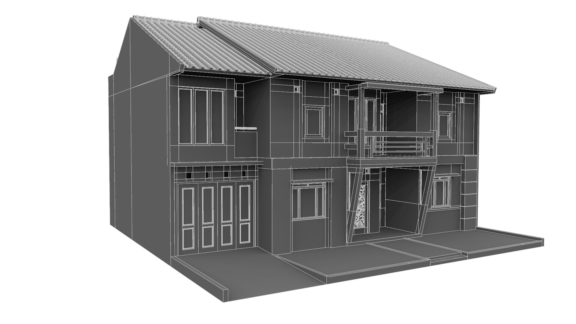 House Urban Row House 3D Model - TurboSquid 2123850