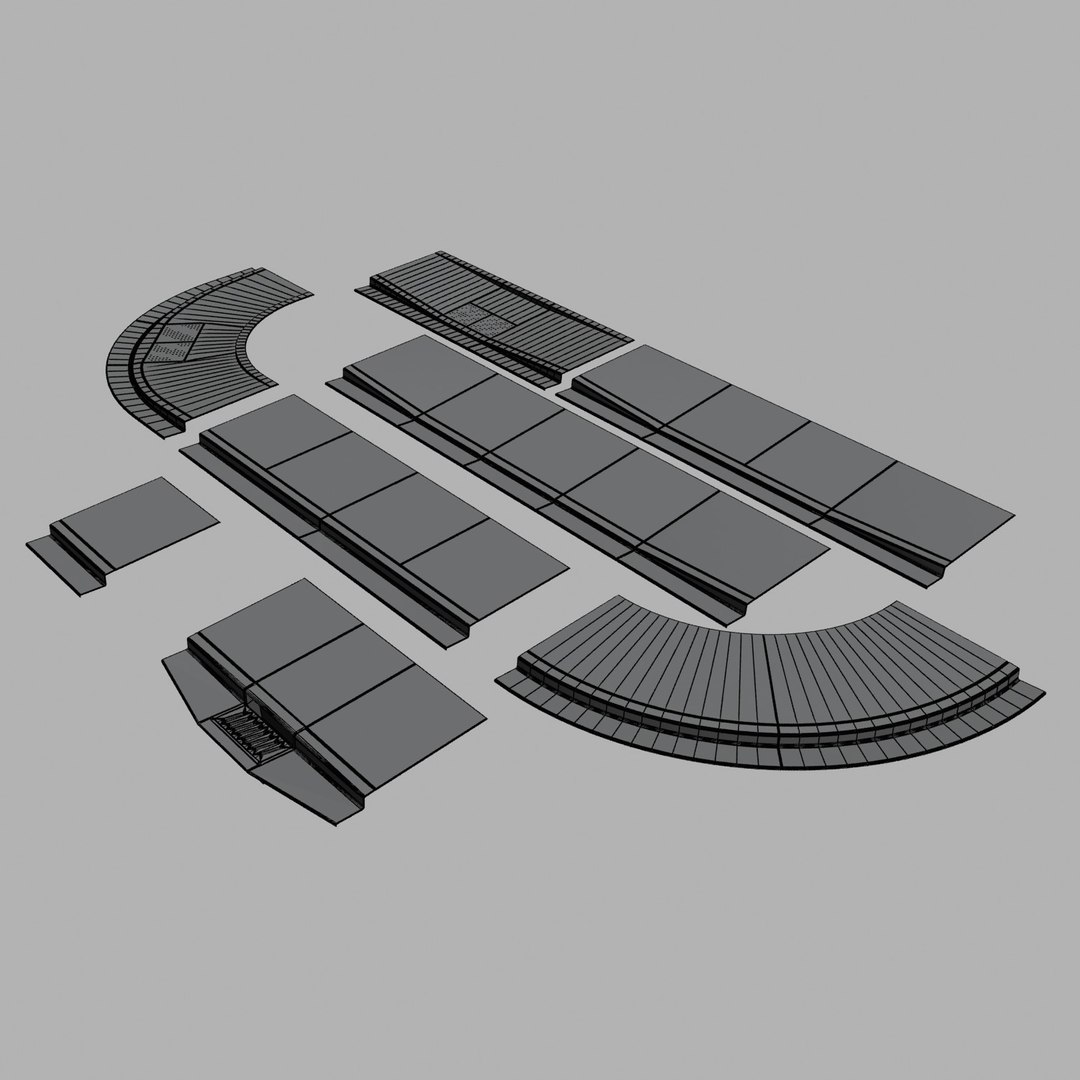 3d Set Sidewalk Driveway