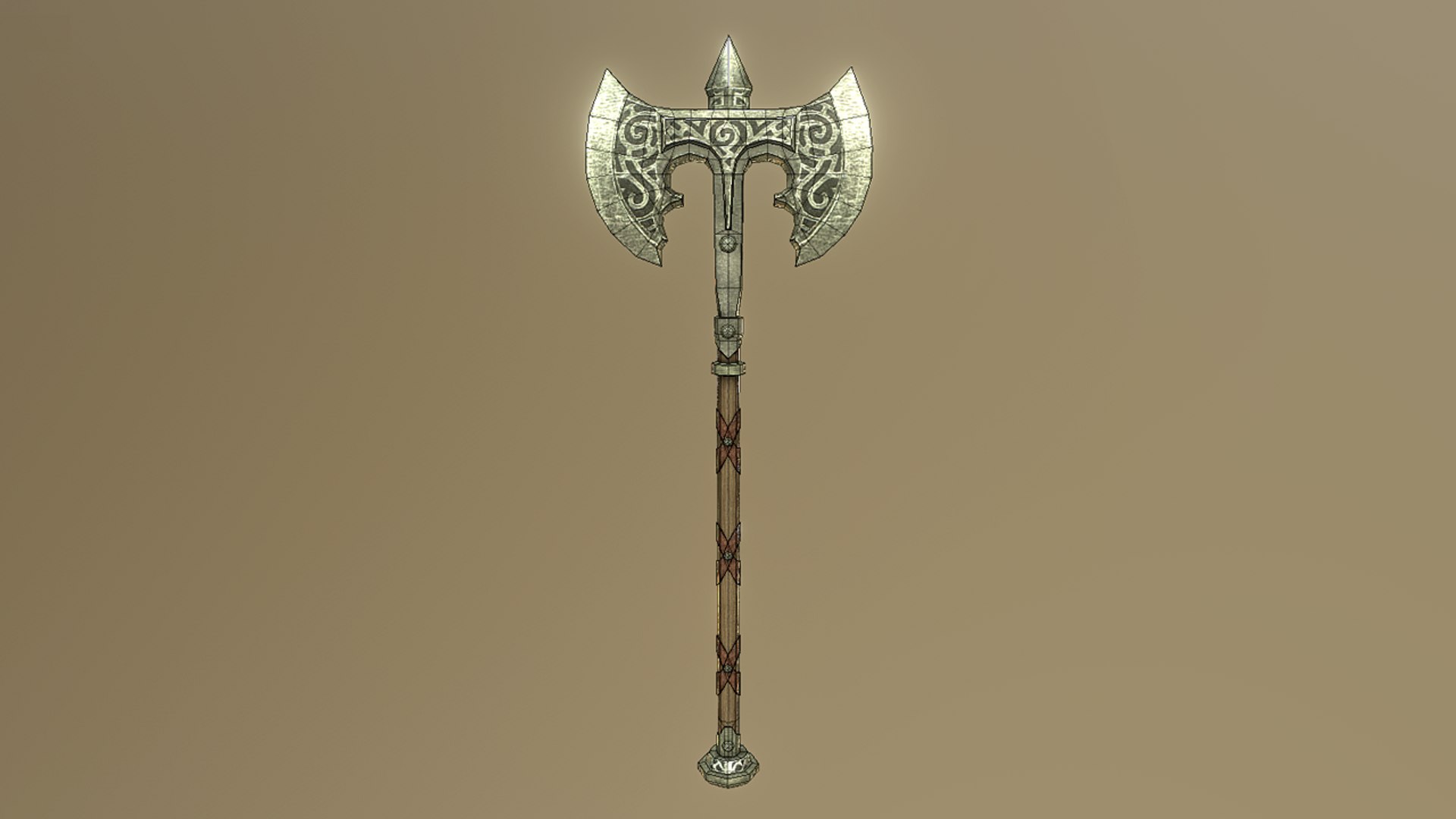 Free 3D Model Skyrim Steel Battleaxe - - TurboSquid 1293420