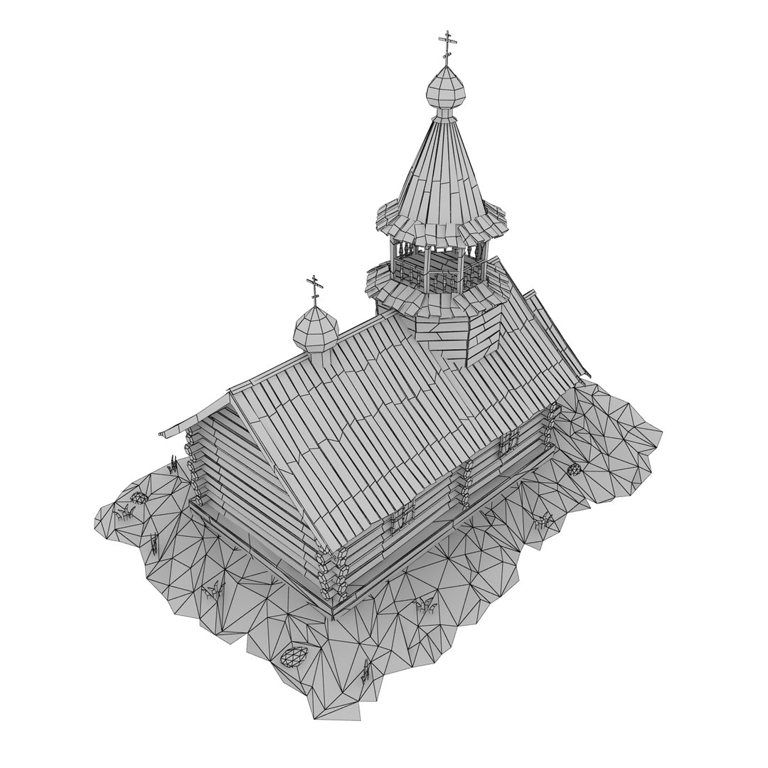 3d Wooden Church Cartoon
