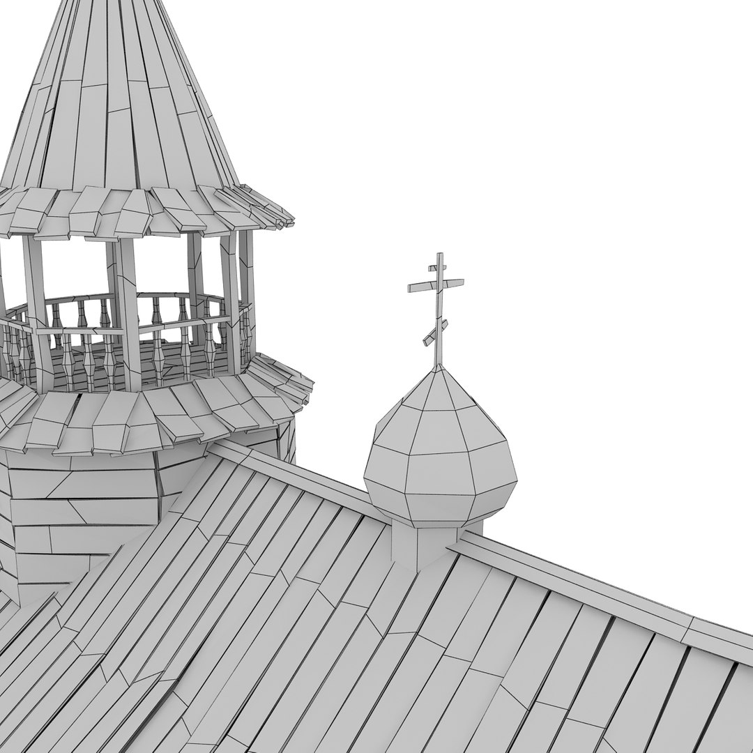 3d Wooden Church Cartoon